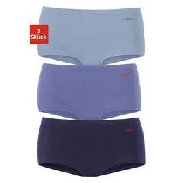 Panty s.Oliver, Damen, Gr. 32/34 (S), blau (blaufarben), Jersey, Obermaterial: 90% Baumwolle, 10% Elasthan (LYCRA), unifarben, k&ouml;rpernah, Unterhosen Panty, aus elastischer Baumwoll-Qualit&auml;t