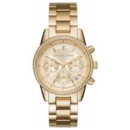 Chronograph Michael Kors "BRYANT", gold (goldfarben), Armbanduhren, Damen, Chronograph, Quarzuhr, Armbanduhr, Damenuhr, Stoppfunktion, Edelstahlarmband
