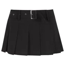 Sommerrock Urban Classics "Urban Classics Ladies Pleated Skirt", Damen, Gr. L, schwarz, 50% Polyester, 50% Viskose, unifarben, normal, R&ouml;cke