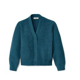 Tchibo - Kinder-Chenille-Strickjacke - M&auml;dchen - Gr. 146/152 - blau