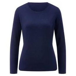 Rundhals-Pullover aus Schurwolle und Kaschmir Peter Hahn blau, 40