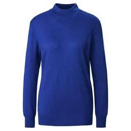 Stehbund-Pullover Modell Sabrina aus Seide und Kas Peter Hahn blau, 48