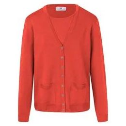 Twinset aus 100% Schurwolle-Pure Tasmanian Wool Peter Hahn rot, 40