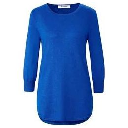 Rundhals-Pullover aus Seide und Kaschmir Peter Hahn blau, 44