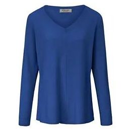 V-Pullover aus 100% Premium-Kaschmir Peter Hahn blau, 38