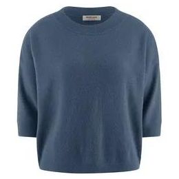 Rundhals-Pullover aus 100% Kaschmir Peter Hahn blau, 46