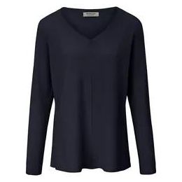 V-Pullover aus 100% Premium-Kaschmir Peter Hahn blau, 40