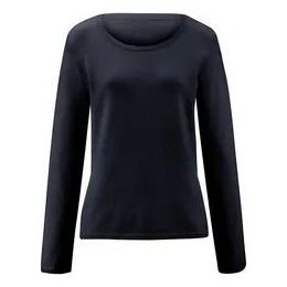 Rundhals-Pullover aus 100% Premium-Kaschmir Peter Hahn blau, 38