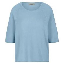 Rundhals-Pullover aus 100% Kaschmir Peter Hahn blau, 36