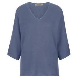 V-Pullover aus 100% Kaschmir Peter Hahn blau, 48