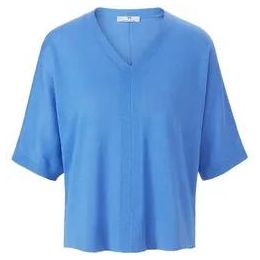 V-Pullover im Oversized-Style Peter Hahn blau, 38