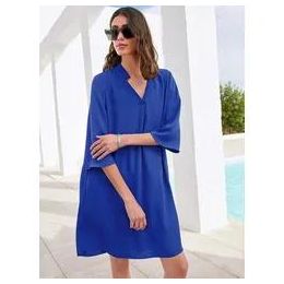 Kleid V-Ausschnitt Peter Hahn blau, 38