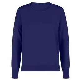 Rundhals-Pullover Kaschmir Peter Hahn blau, 42