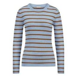 Rundhals-Pullover Kaschmir Peter Hahn blau, 38
