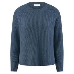 Rundhals-Pullover Kaschmir Peter Hahn blau, 44