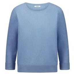 Rundhals-Pullover Kaschmir Peter Hahn blau, 52