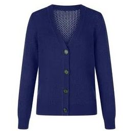 Strickjacke aus 100% Kaschmir Peter Hahn blau, 40