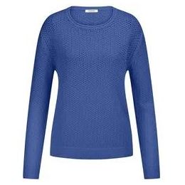 Rundhals-Pullover aus 100% Kaschmir Peter Hahn blau, 44