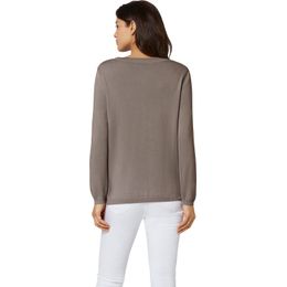 Heine Damen V-Ausschnitt-Pullover, Braun, Gr. 40, V-Ausschnitt Pullover, 100% Baumwolle