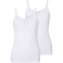 w&auml;schepur w&auml;schepur Damen Achselhemd mit elastischer Spitze, wei&szlig;, Gr&ouml;&szlig;e 38