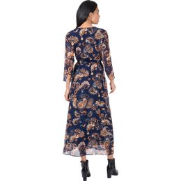 WITT Damen Maxikleid aus Chiffon, mit Floral-Print, dunkelblau-gemustert, Gr&ouml;&szlig;e 40