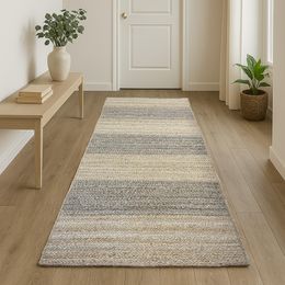 Teppich "Natural Bengal", beige (natur,taupe,grau), B:80cm H:10mm L:300cm, Jute, MyFlair M&Ouml;BEL & ACCESSOIRES, Teppiche, Teppich, Juteteppich, Wendeteppich, handgeflochten, gestreift, auch als L&auml;ufer