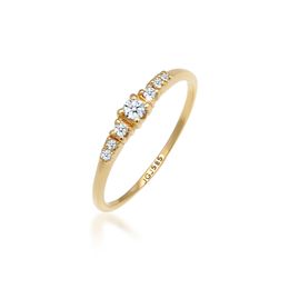 Verlobungsring Elli DIAMONDS "Ring Verlobung Diamanten (0.14 ct) 585 Gold" Gr. 54, gold, Fingerringe, Damen, 54, Wei&szlig;gold 585, Verlobungsring