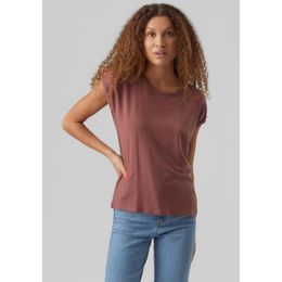 V&eacute;ro Moda Rundhalsshirt VERO MODA "VMAVA PLAIN SS TOP GAJRS NOOS", Damen, Gr. S, bunt (rose braun), Jersey, Obermaterial: 95% Lyocell (TENCEL&trade;), 5% Elasthan, unifarben, regular fit normal, Rundhals, Shirts Rundhalsshirt, Materialmix, regular fit