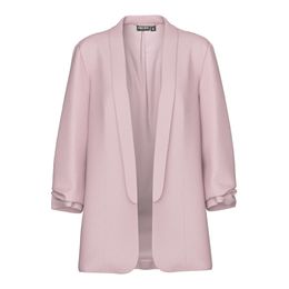 Longblazer Pieces "PCPIA BOSELLA BLAZER WVN NOOS", Damen, Gr. S, pink (dawn pink), Web, Obermaterial: 70% Viskose, 30% Leinen, unifarben, regular fit, Blazer Longblazer, mit Leinen