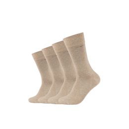 Socken Camano "ca-soft", Damen, Gr. 43-46, beige (sand, melange), Baumwollmischung, melange, meliert, normal, Socken Socken, mit verst&auml;rktem Fersen- und Zehenbereich, Topseller