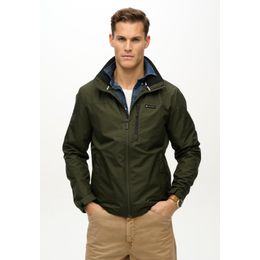 Outdoorjacke Superdry "NON HOOD LOGO WINDBREAKER", Herren, Gr. S, gr&uuml;n (surplus goods olive gr&uuml;n), Web, Obermaterial: 100% Polyester, unifarben, h&uuml;ftlang, Jacken Outdoorjacke