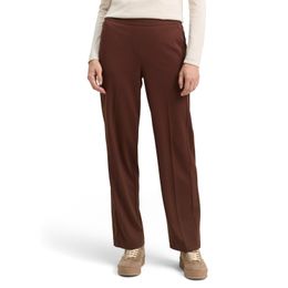 Stoffhose Tom Tailor, Damen, Gr. 34, L&auml;nge 32, schwarz pecan braun, Web, Obermaterial: 73% Polyester, 25% Viskose, 2% Elasthan. Futter: 100% Polyester, unifarben, straight fit normal, Hosen Stoffhose, mit Taschen