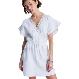 Minikleid Roxy "Bright Mornings Mini", Damen, Gr. XXL, US-Gr&ouml;&szlig;en, coconut milk, Obermaterial: 100% Walkfrottier;, Kleider Minikleid