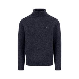 Rollkragenpullover Fynch-Hatton, Herren, Gr. XL, navy, Strick, Obermaterial: 65% Wolle, 30% Nylon, 5% Alpaka, meliert, normal h&uuml;ftbedeckend, Rundhals, B&uuml;ndchen, Pullover Rollkragenpullover, im Strick-Look meliert