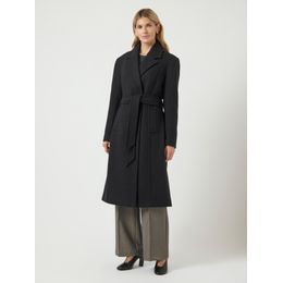 Langmantel Y.A.S "YASKALI WOOL BLEND COAT S. NOOS", Damen, Gr. 44, schwarz, Web, Obermaterial: 70% Polyester, 30% Wolle, unifarben, regular fit knielang, M&auml;ntel Langmantel