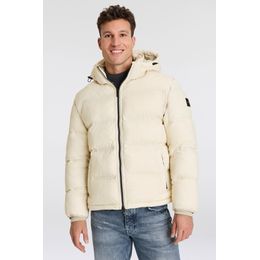 Steppjacke BOSS Orange "Obark", Herren, Gr. 56, beige (light beige271), Web, Obermaterial: 100% Polyacryl, unifarben, relaxed fit, angesetztes B&uuml;ndchen, Jacken Steppjacke, mit integriertem Stehkragen