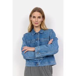 Jeansjacke soyaconcept "SC-DOLORES 2", Damen, Gr. XXL, blau (medium blau denim), Denim/Jeans, Obermaterial: 100% Baumwolle, unifarben, normal, Jacken Jeansjacke