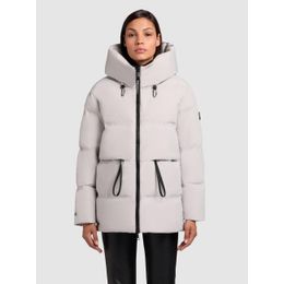 Steppjacke Khujo "ELLIS", Damen, Gr. XXL (44), platinum grau, Steppware, Obermaterial: 100% Polyester. Futter: 100% Nylon. Wattierung: 100% Polyester, unifarben, h&uuml;ftbedeckend, Jacken Steppjacke