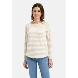 Smith & Soul Langarmshirt SMITH & SOUL, Damen, Gr. S, sand, Jersey, Obermaterial: 100% Baumwolle, gestreift, regular fit h&uuml;ftbedeckend, Rundhals, Raglan&auml;rmel, Shirts Langarmshirt, aus Baumwolle, Rundhals