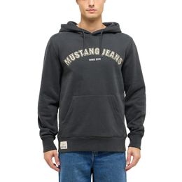 Sweatshirt Mustang "Herren Style Eden", Herren, Gr. S, anthrazit, 100% Baumwolle, regular fit, Sweatshirts Sweatshirt