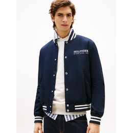Blouson Tommy Hilfiger "AMERICANA VARSITY JKT", Herren, Gr. L, blau (desert sky), Web, Obermaterial: 100% Baumwolle, elastischer Bund, Jacken Blouson, Freizeitjacke, &Uuml;bergangsjacke mit gro&szlig;em R&uuml;ckenprint