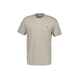 T-Shirt Gant "T-Shirt Reg Shield 1er Pack", Damen, Gr. M, beige (beige (seed melange)), Obermaterial: 100% Baumwolle CO., Shirts T-Shirt