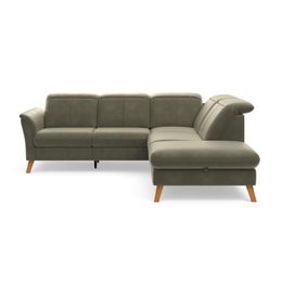 Sit & More Ecksofa SIT & MORE "Romero L-Form", gr&uuml;n (lindgr&uuml;n), B:250cm H:91cm T:220cm, 100% Polyester, Sofas, Ecksofa, wahlweise mit oder ohne TV-Funktion, Bettfunktion, Bettkasten