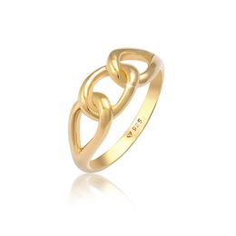 Silberring Elli "Ring Knoten Symbol Chain Look 925 Silber" Gr. 54, gold, Fingerringe, Damen, 54, Silber 925 (Sterlingsilber), Silberring