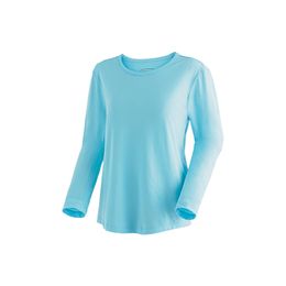 Langarmshirt Maier Sports "Long Sleeve Jersey W", Damen, Gr. S, himmelblau, 50% Baumwolle, 50% Polyester, Rundhals, Shirts Langarmshirt