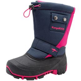Winterstiefel Kangaroos "Kanga-Bean II", M&auml;dchen, Gr. 39, blau (navy, pink), Synthetik, Textil, Schuhe Winterstiefel, Snowboots, Winterboots, Winterschuhe, wasserabweisend