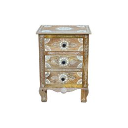 Kommode OTTO HOME "Gullaba", braun (hellbraun), B:50cm H:70cm T:40cm, Sideboards, Kommode, Hand bemalt