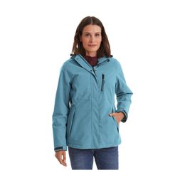 Outdoorjacke Killtec "KOW 140 WMN JCKT", Damen, Gr. 44, blau, Obermaterial: 100% Polyester;Futter: 100% Polyester;F&uuml;llung: 100% Polyester, Jacken Outdoorjacke, Wasserdichte Damenjacke, atmungsaktiv, abnehmbare Kapuze