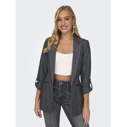 Kurzblazer Only "ONLKAYLE-ORLEEN 3/4 BLAZER TLR NOOS", Damen, Gr. 36S, grau (medium grau melange), Web, Obermaterial: 92% Polyester, 8% Elasthan, meliert, regular fit normal, Blazer Kurzblazer, Materialmix, regular fit