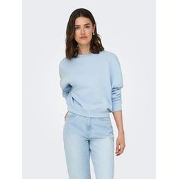 Sweatshirt Only "ONLSWEAT L/S CREW OVERSIZE SWT", Damen, Gr. M (38), blau (cashmere blau), Sweatware, Obermaterial: 60% Baumwolle, 40% Polyester, unifarben, loose fit normal, Rundhals, Sweatshirts Sweatshirt, Baumwollmischung, loose fit, Rundhals